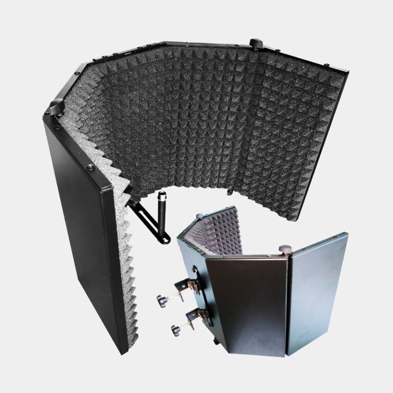 Microphone Isolation Shield With Acoustic Foam Sound Dampener And Stand ...